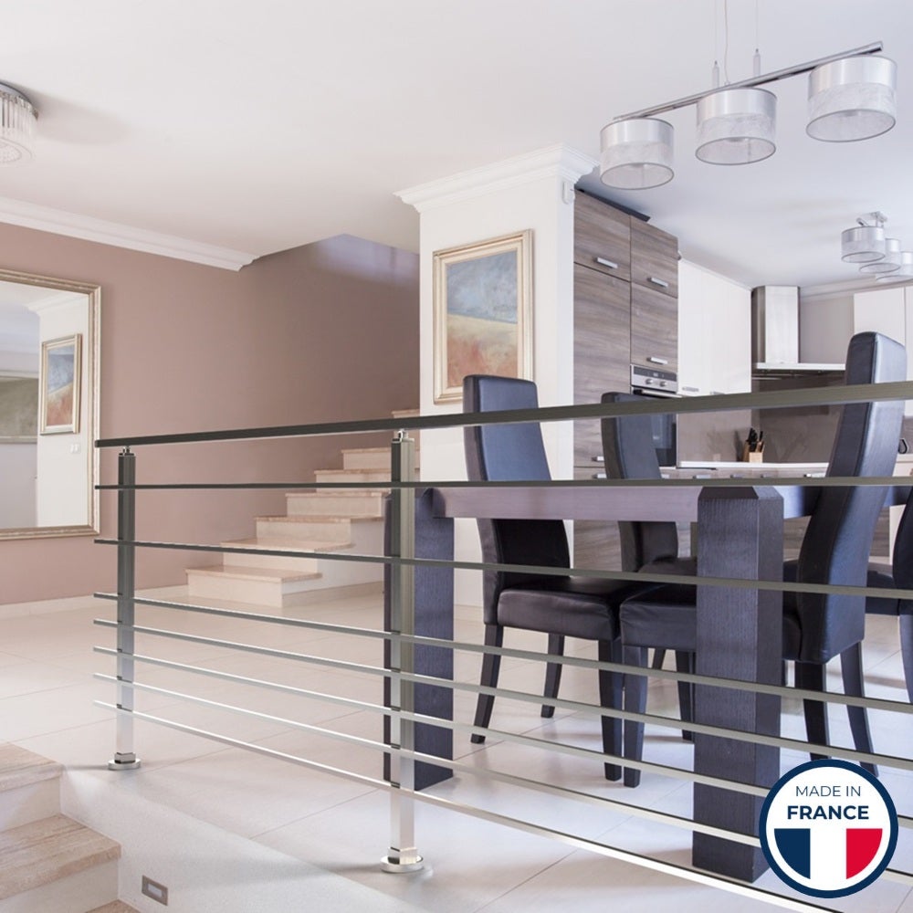 Garde-corps aluminium 5m90 pose à visser au sol, intérieur et extérieur ...