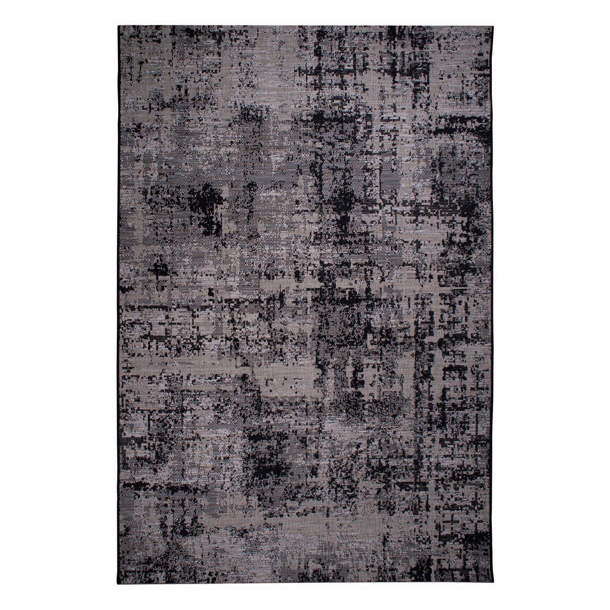 Tapis Catania outdoor noir 60 x 110 cm Vivaraise | Leroy Merlin
