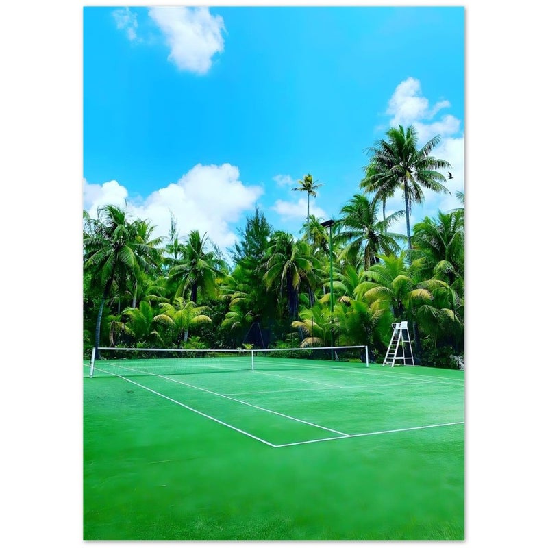 Poster terrain de tennis 50x70 cm vert lifestyle décoration murale ...
