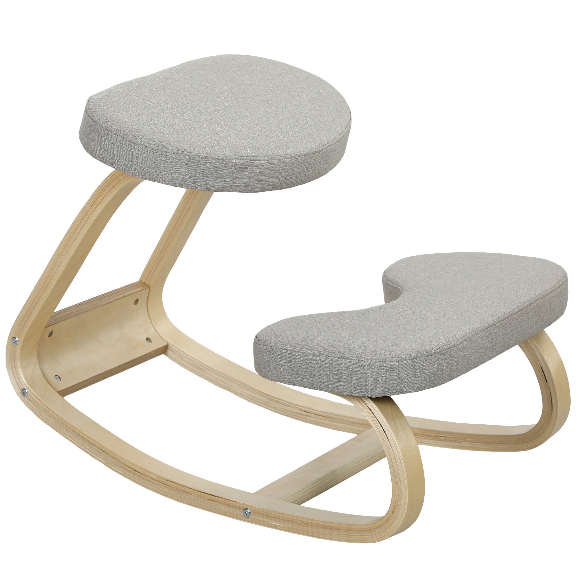 Chaise à genoux bascule bois tissu correcteur posture bureau maison ...