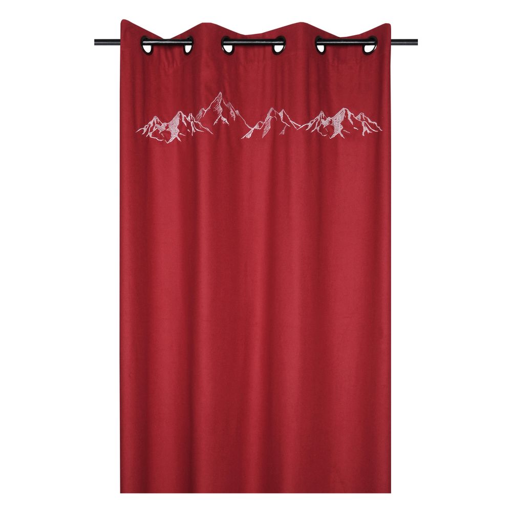 Rideau à oeillets 135 x 260 cm rouge Charvin | Leroy Merlin
