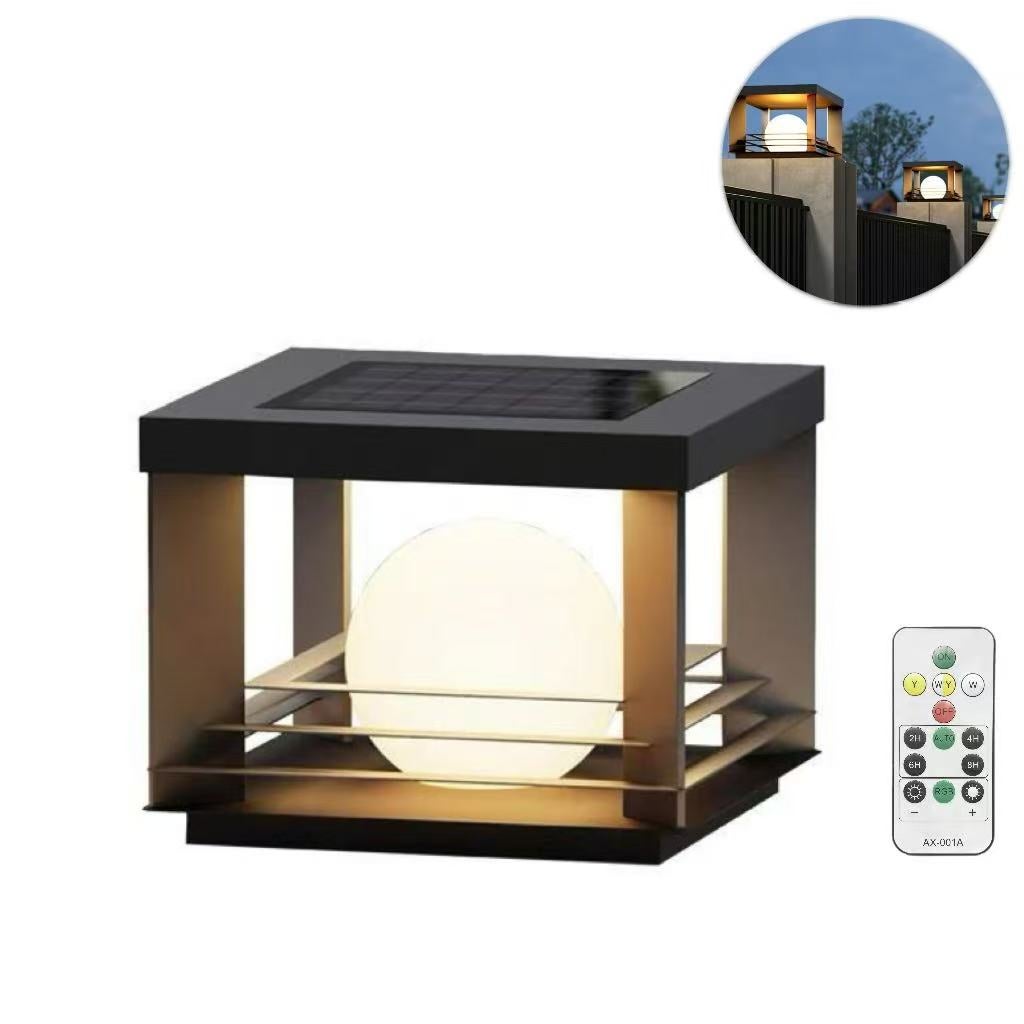 Luz de columna solar LED - IP65, luces de 4 colores, con control remoto ...