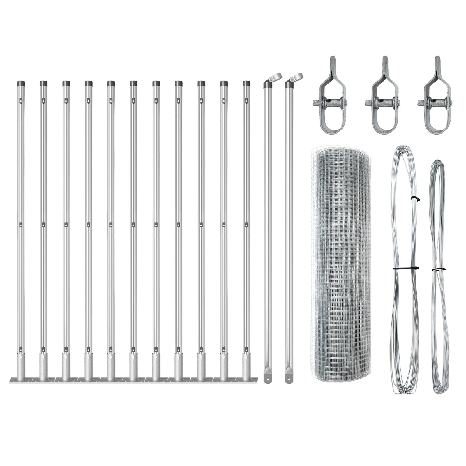 Juego de postes de cercas Set de 2 Acero galvanizado 25 x 0.5 m ...