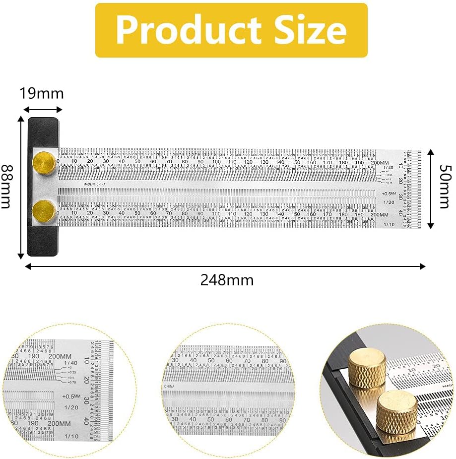 LEMROE Règle de Marquage de Précision Règle T-rule Règle de Marquage ...