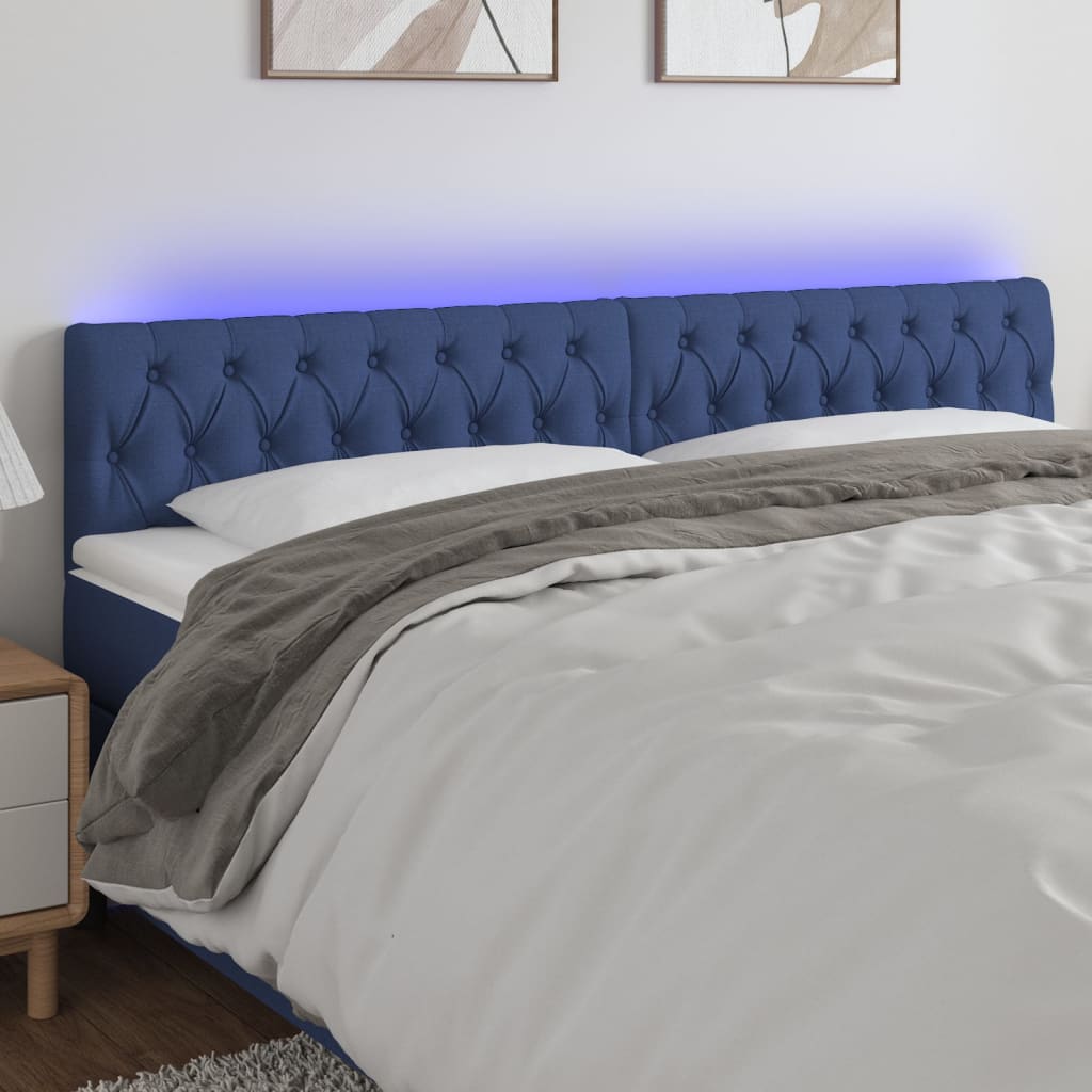 Tête de lit à LED Pour Lit adulte，Décoration murale Bleu 180x7x78|88 cm ...