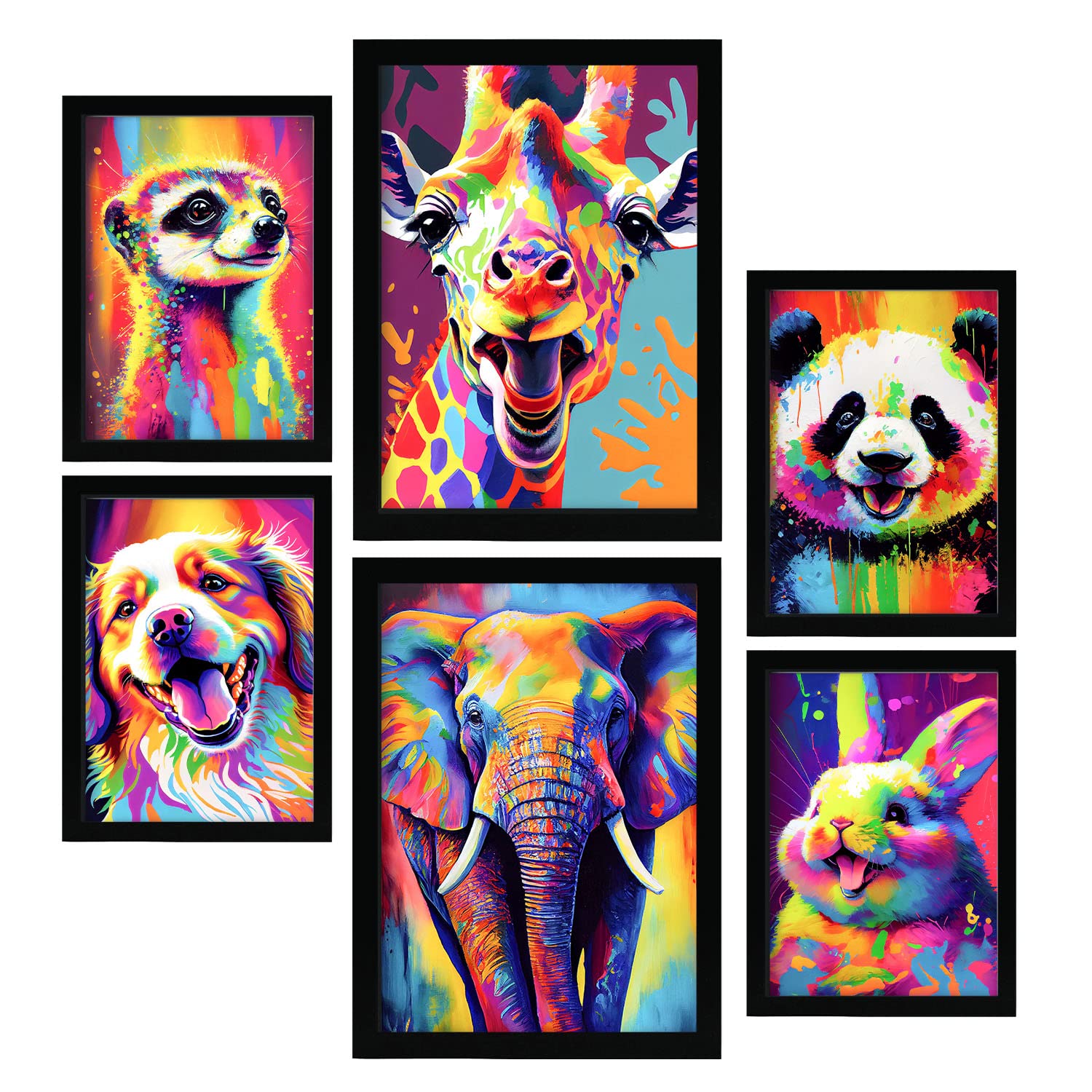 Nacnic Animaux Amicaux Affiches En Style Portrait Illustrations D ...