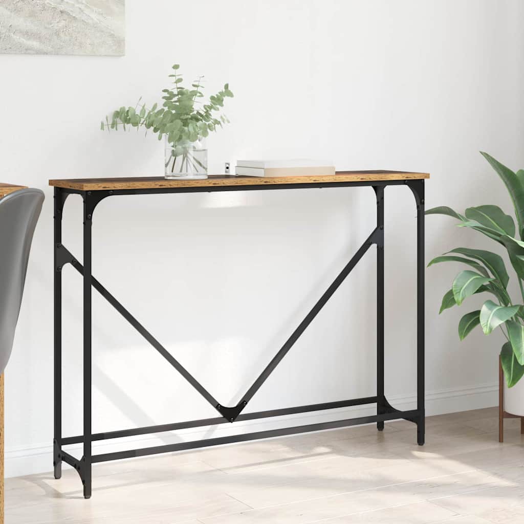 Table console Bois Ancien 102 x 23 x 75 cm Bois d'ingénierie | Leroy Merlin