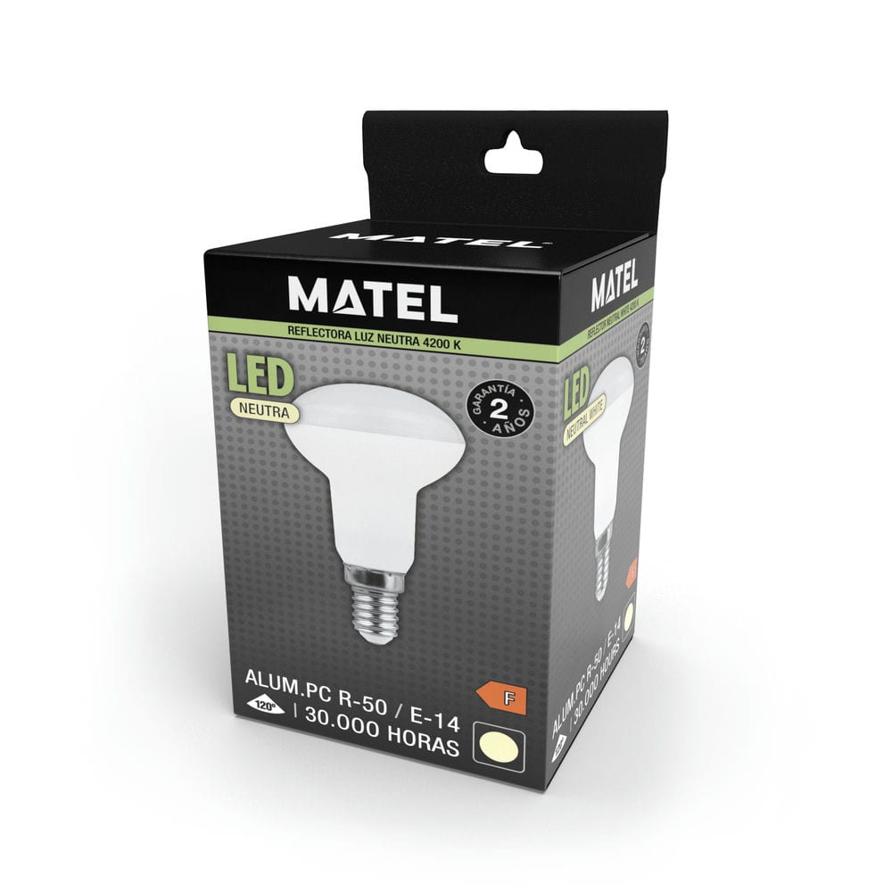 Bombilla led reflectora matel E14 R50 6W 4200K | Leroy Merlin