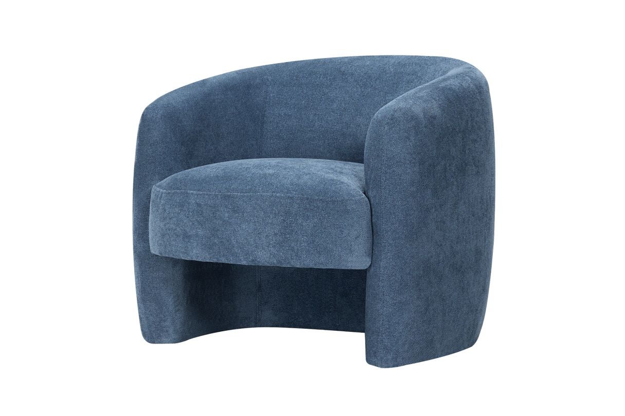 Loungitude - Fauteuil LOUISON en tissu - Bleu foncé | Leroy Merlin