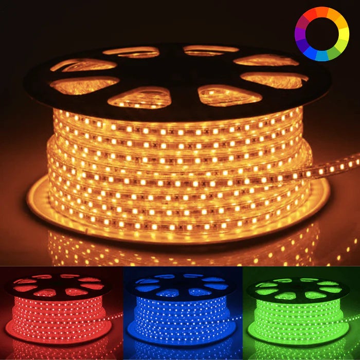 Cinta LED 220V recortable 50M 5050 RGB IP65 60LED/m - SILUMEN | Leroy ...