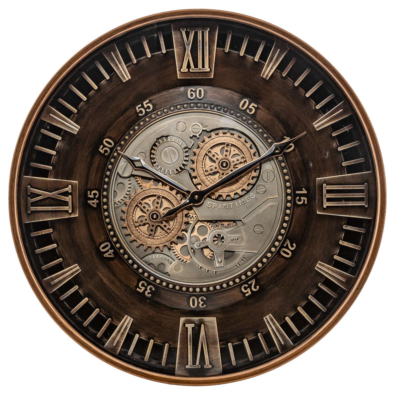 Horloge avec mécanisme en métal - Diam 59 cm - Marron | Leroy Merlin