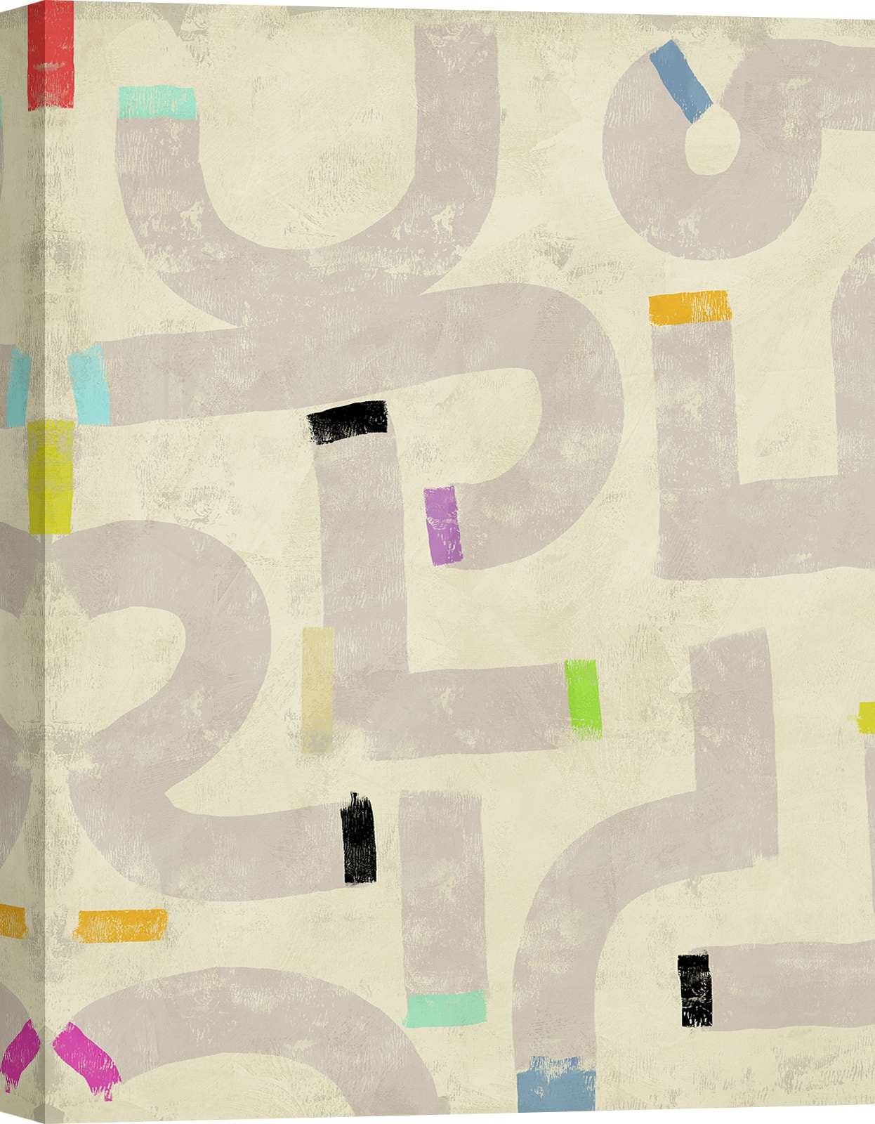 Peinture géométrique - impression sur toile - Kaj Rama, Funky Signs I ...