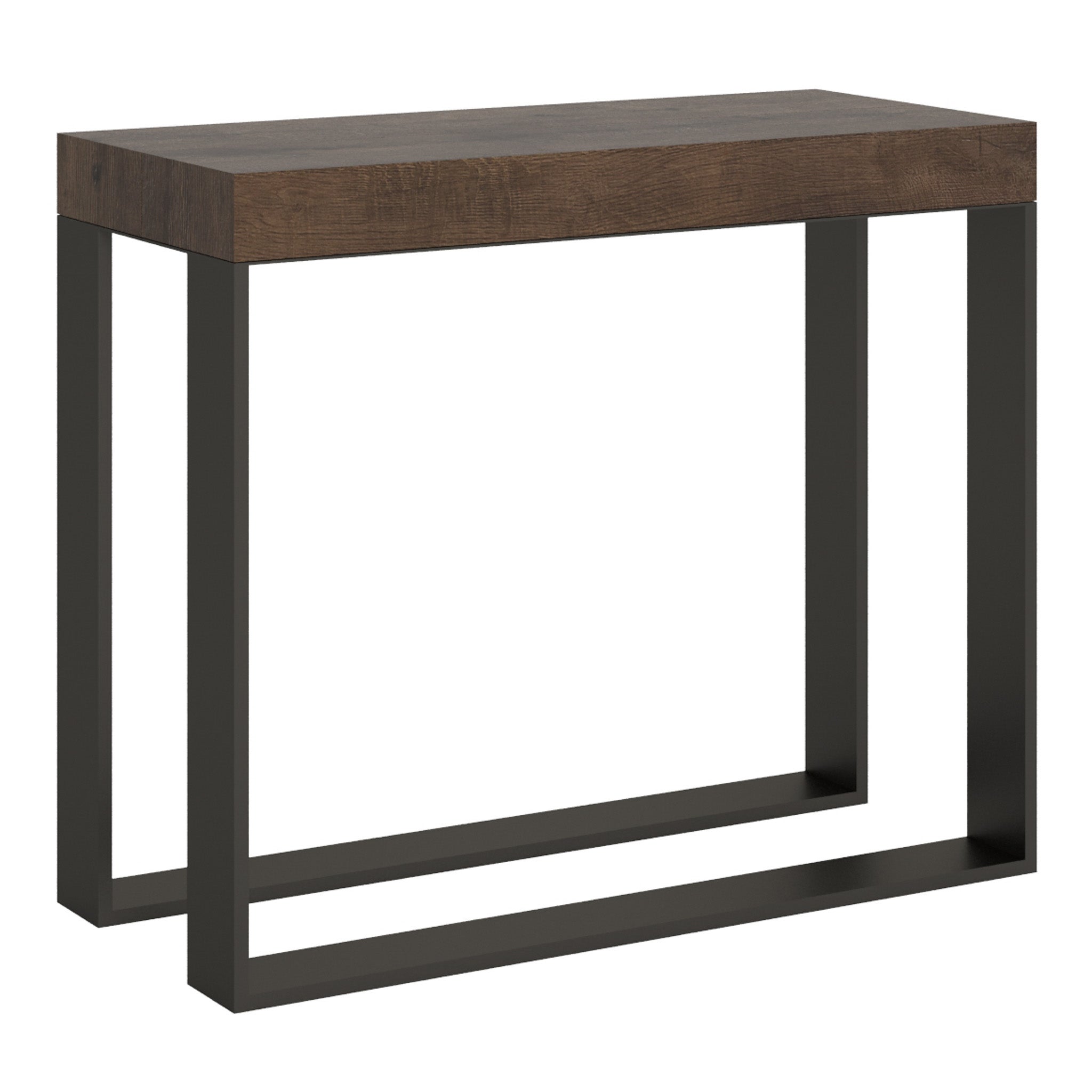 Console extensible 90x40/300 cm Elettra Premium Noyer cadre Anthracite | Leroy Merlin