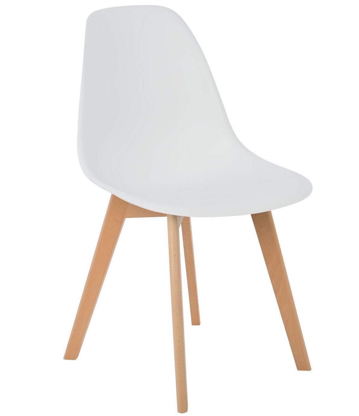 Chaise nordique blanche et pieds hêtre clair Nordo - Lot de 2 | Leroy ...