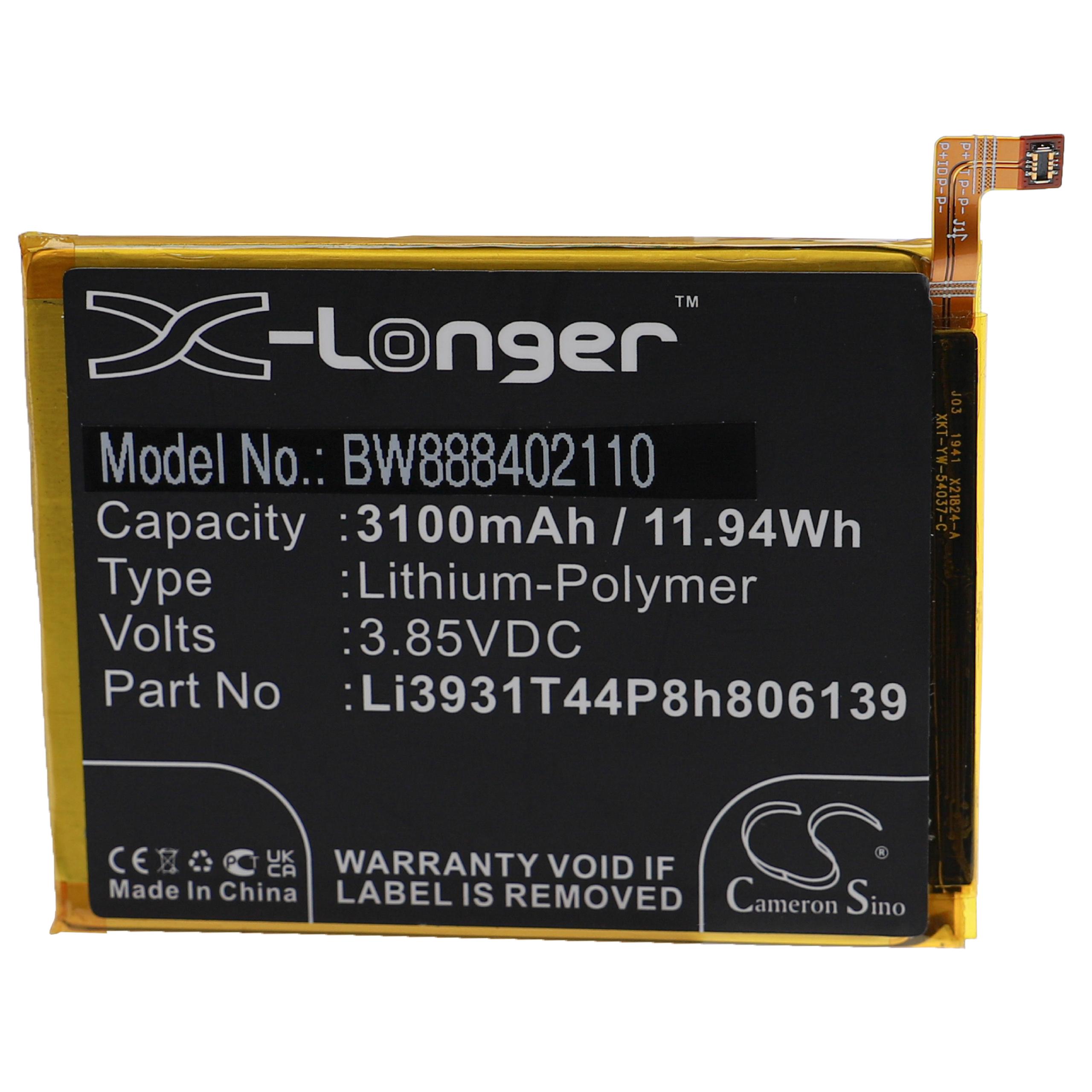 Vhbw Batterie remplacement pour ZTE Li3931T44P8h806139 pour téléphone portable (3100mAh, 3,85V ...