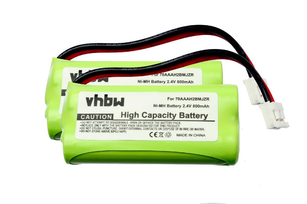 Vhbw 2x Batterie compatible avec VTech 6229, 6228, 6226, 6215, 6211 ...