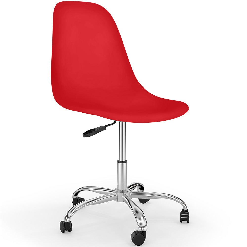 Chaise de bureau pivotante à roulettes - Brielle Rouge | Leroy Merlin