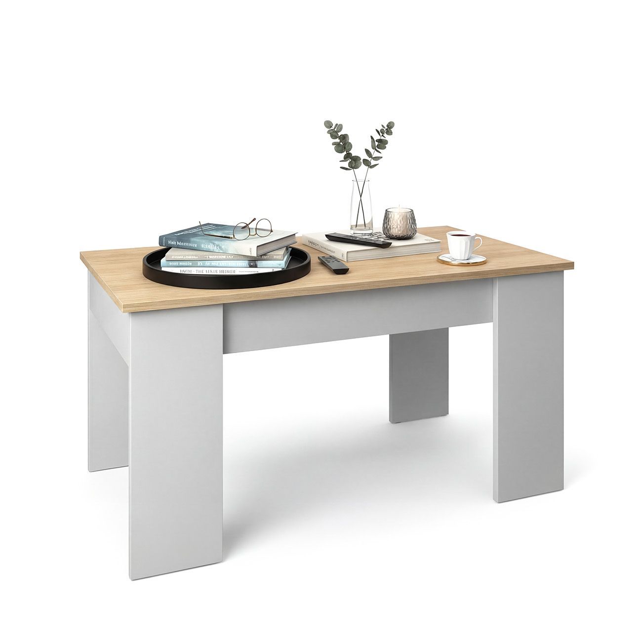 Table basse relevable Norak artik en chêne blanc et canadien Norak ...