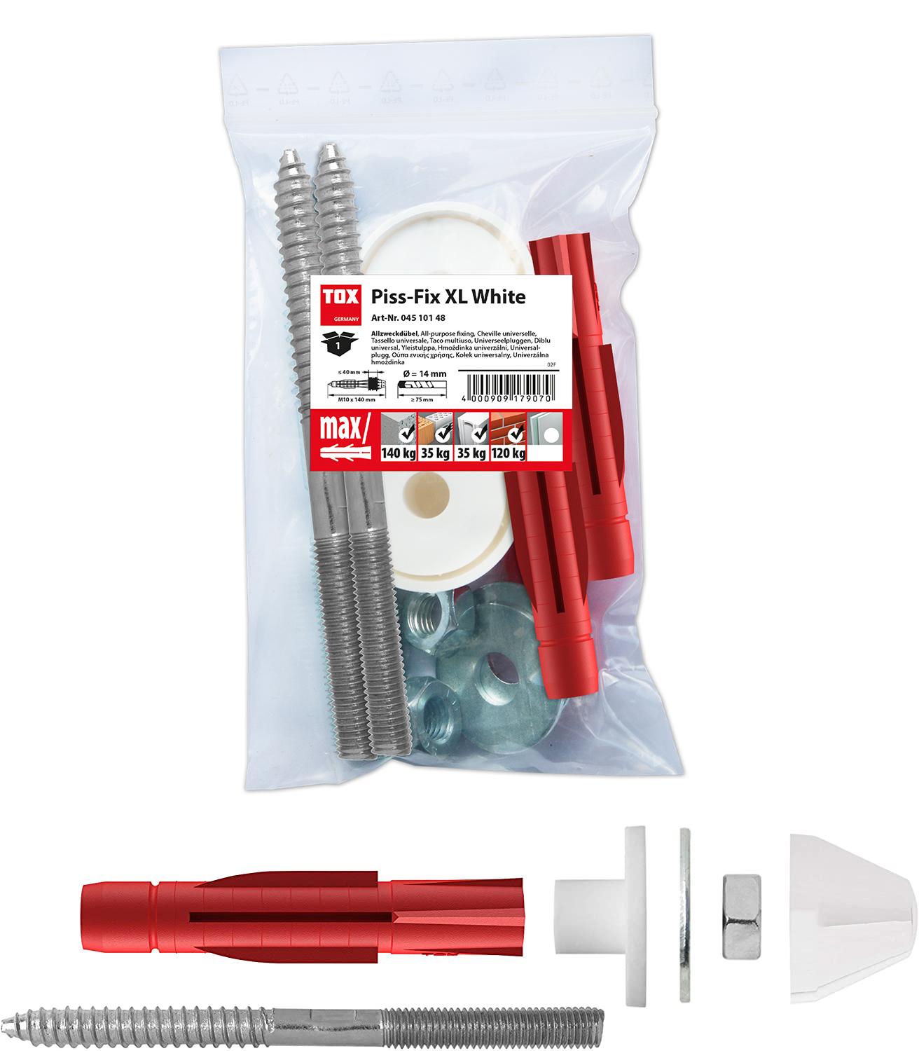 TOX Fixation urinoir et lavabo Piss-Fix XL White M10 | Leroy Merlin