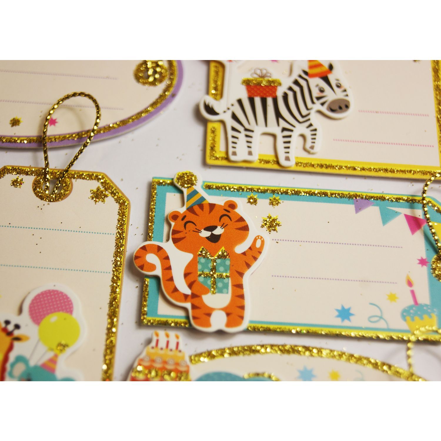 8 étiquettes autocollantes cadeaux - Animaux et anniversaire ...