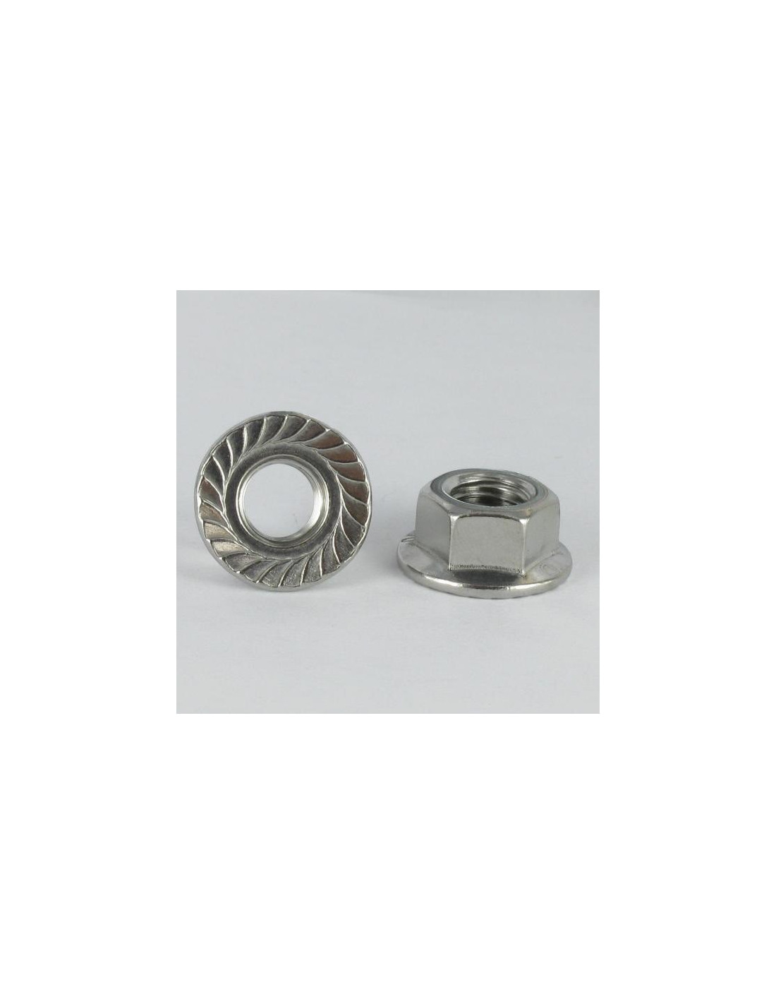Ecrou hexagonale Inox A2 Embase collerette crantée M10-1 pièce | Leroy ...
