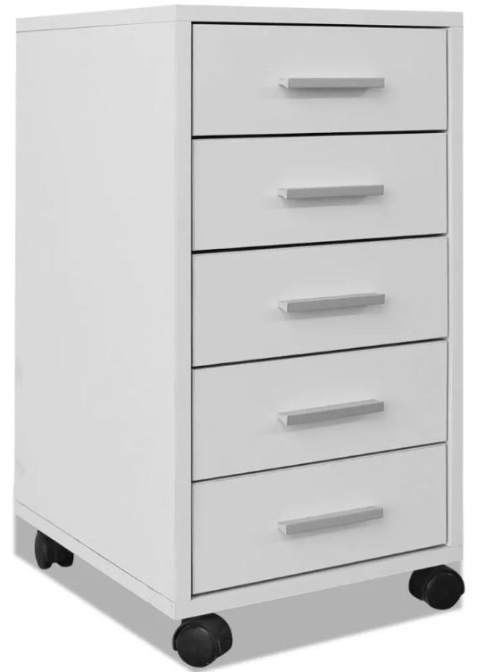 Cajonera de oficina con ruedas 5 cajones blanca | Leroy Merlin