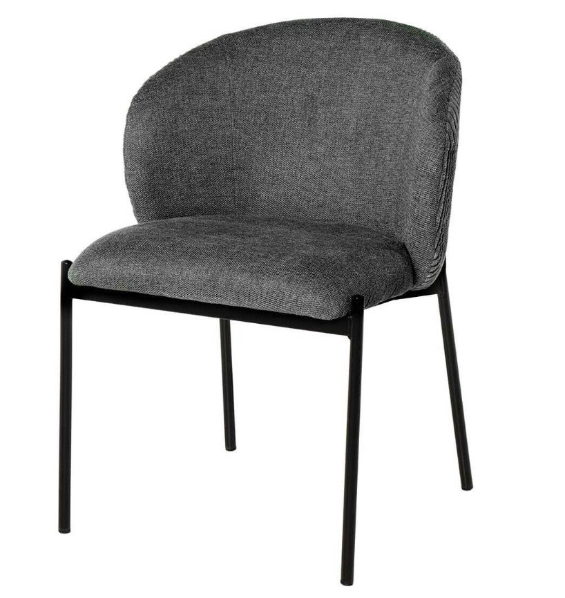 Chaise en tissu lisse et velouté Laina – Style et douceur-Couleur Gris ...