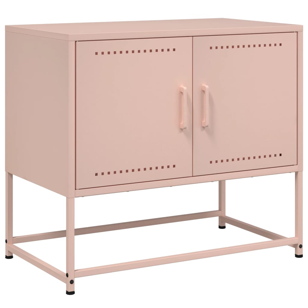 Mueble para TV | Mueble de salón de acero rosa 68,5x39x60,5 cm CFW16497 ...