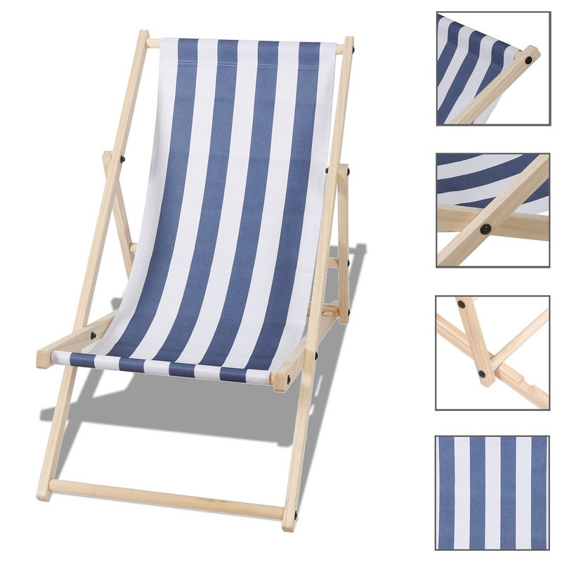 Sillón plegable silla de jardín de madera silla plegable larga silla de ...