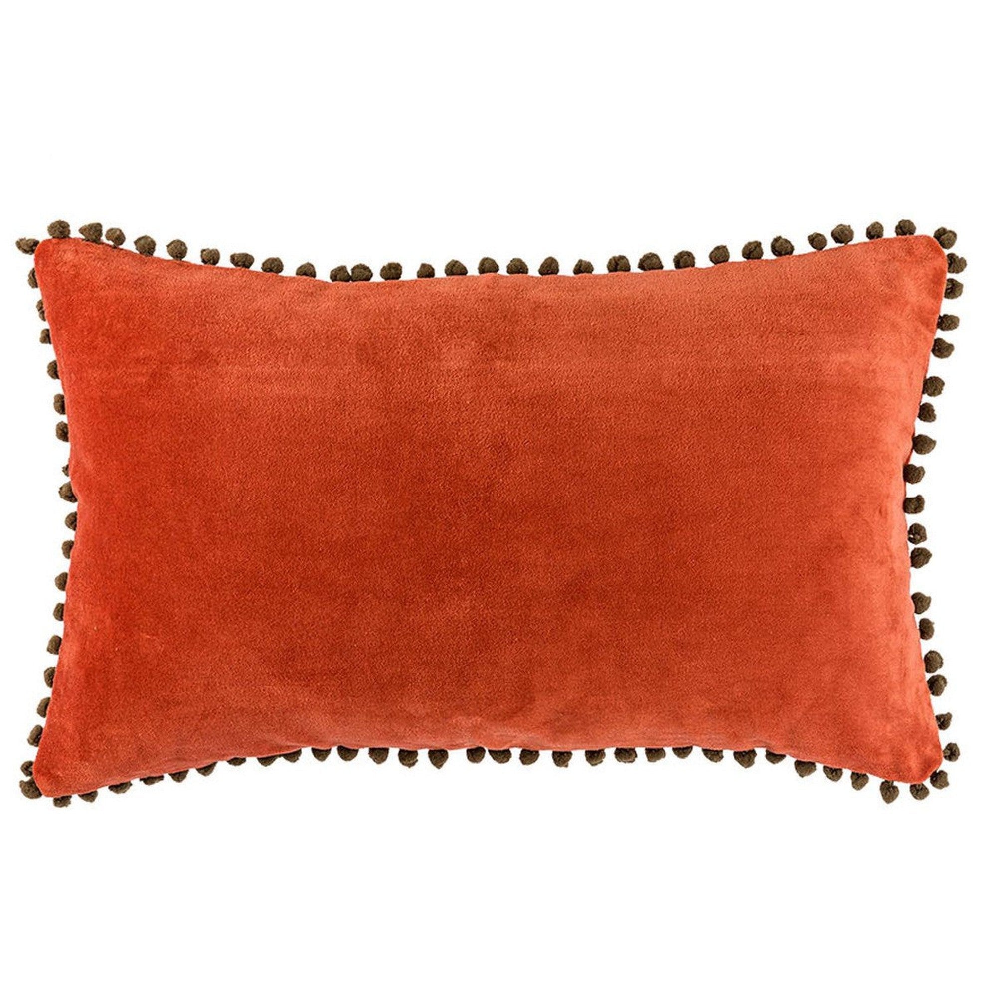 Housse de coussin 50x30 velours de coton terracotta | Leroy Merlin