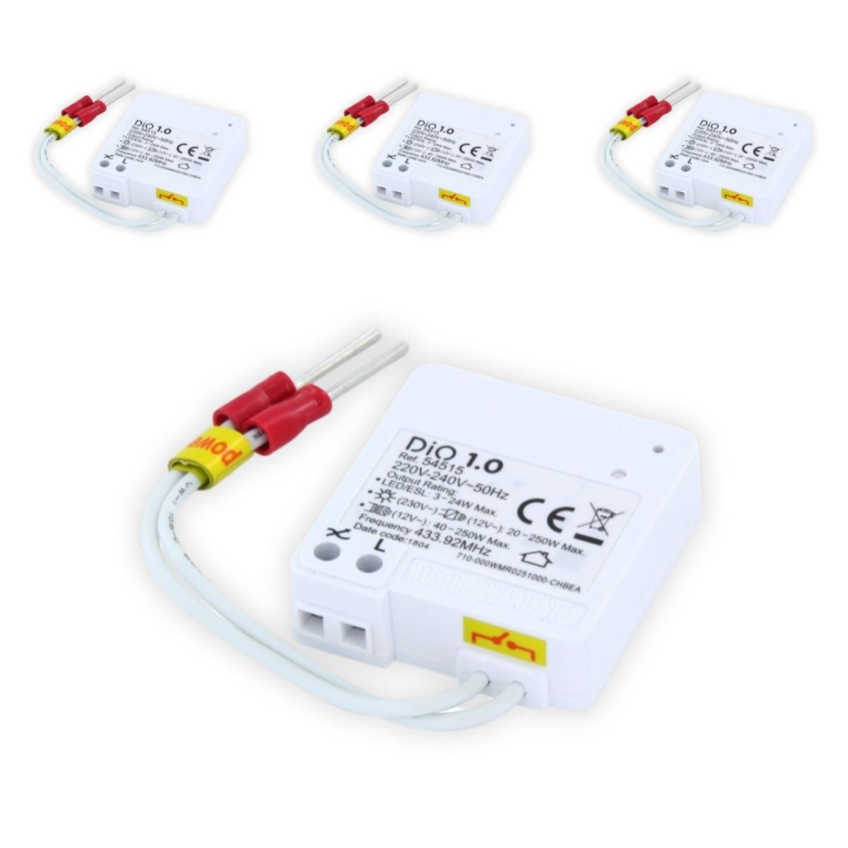 Lot de 4 micro modules interrupteur sans fil On/Off - 200W - Blanc ...