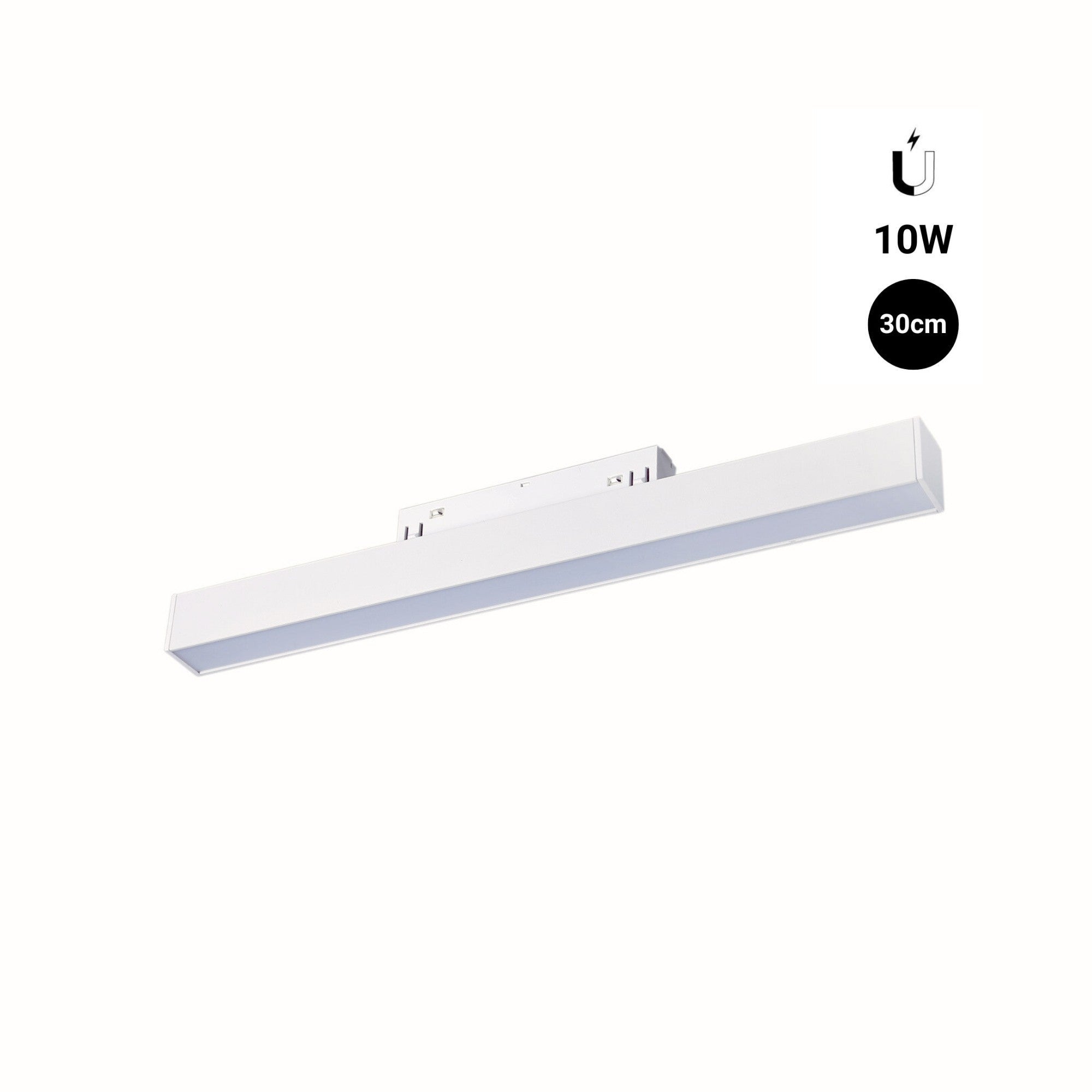Spot LED linéaire opale sur rail magnétique 48V - 10W - Blanc Neutre ...