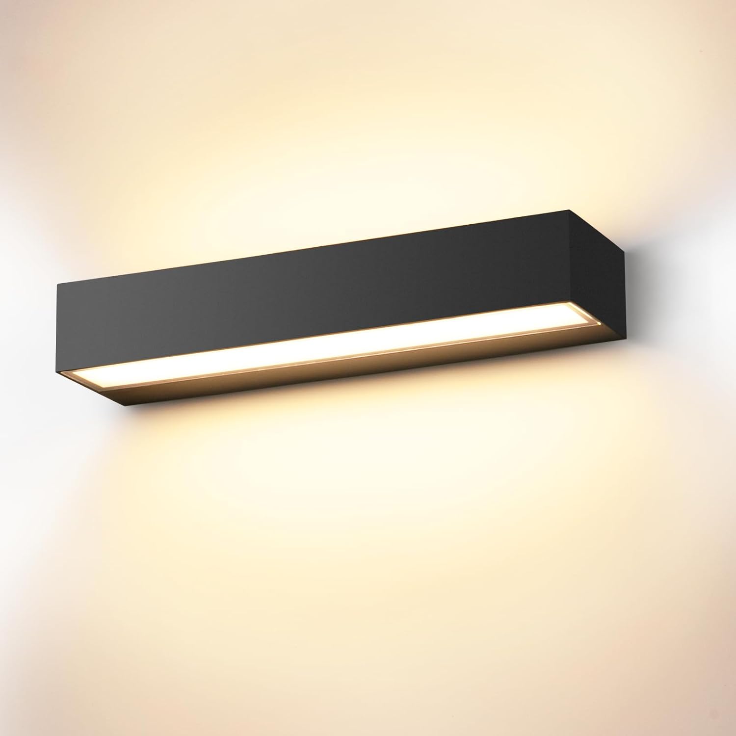 Aplique de pared LED para interior de 12 W, 20 cm, color negro, para ...