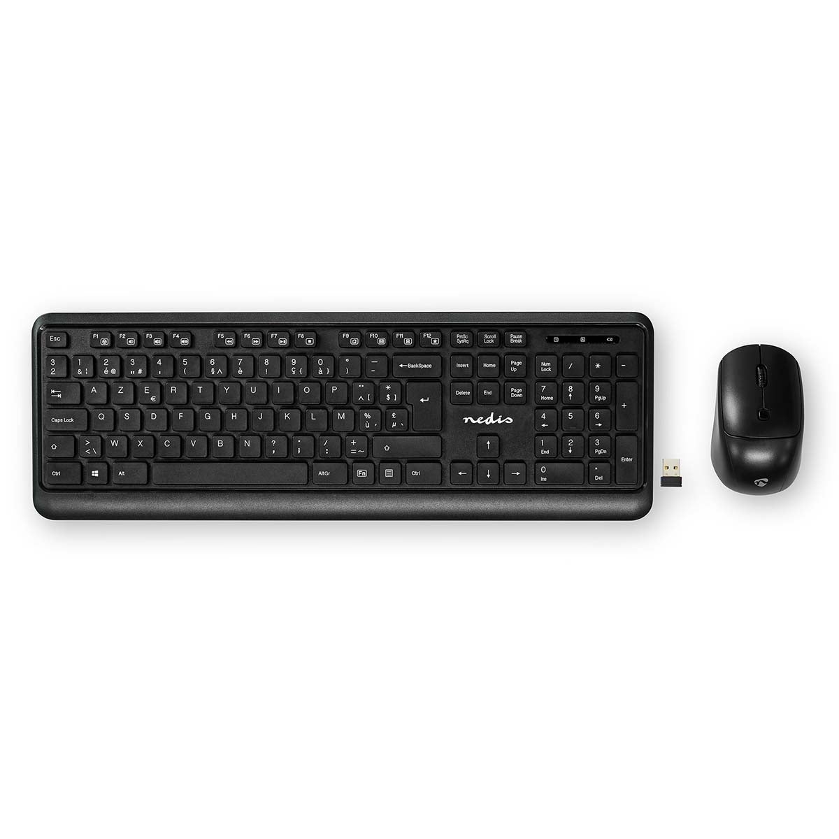 Nedis Kit clavier et souris - KBMCW100BKBE - BE Mise en page | Leroy Merlin
