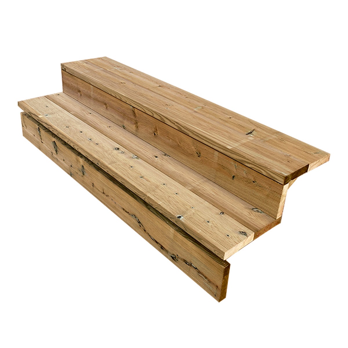 Escalera Exterior Madera A37cm 2 peldaños P29cm T140cm +Contrahuella ...