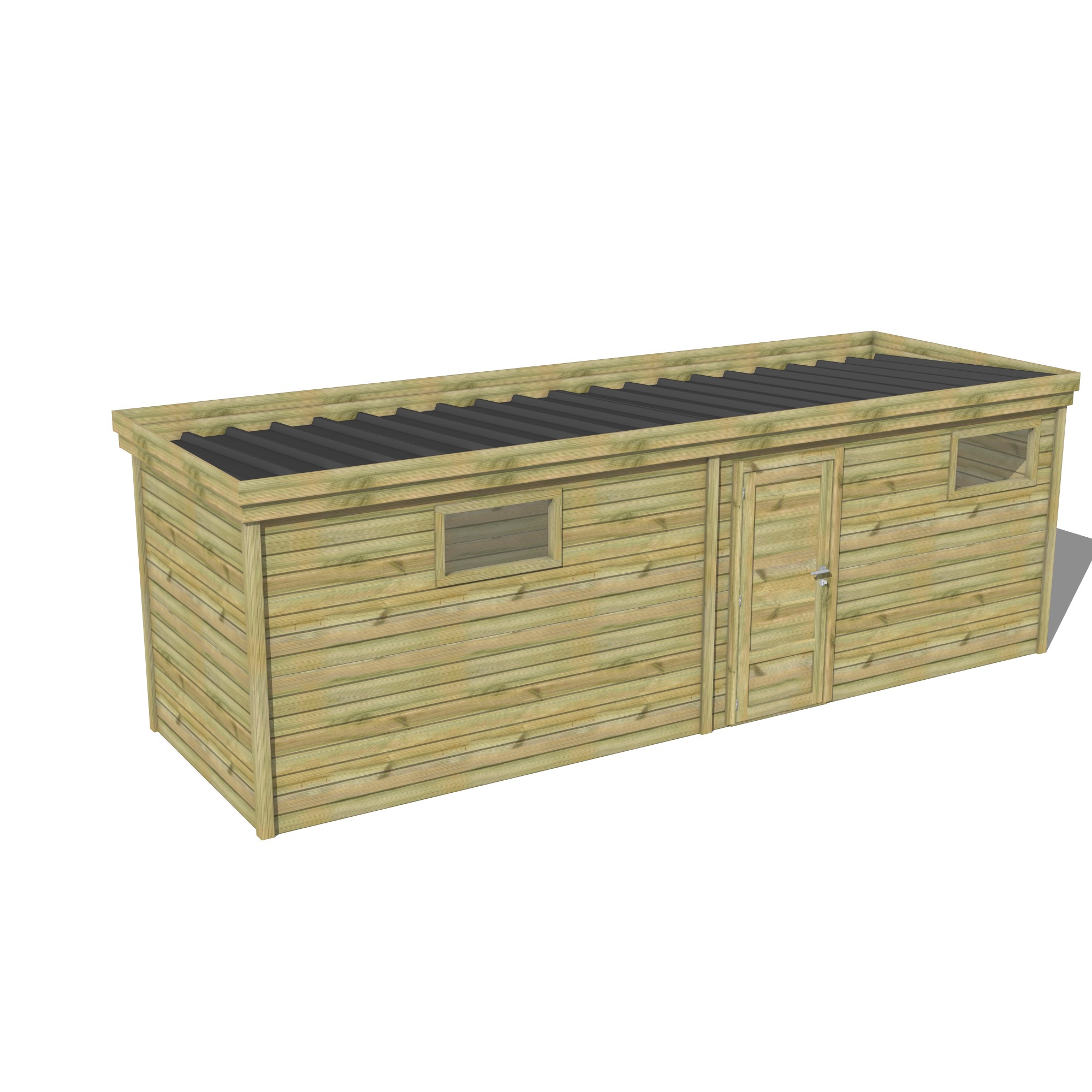 ABRI DE JARDIN bois Pin traité autoclave 27mm - 6,795x2,14m / 14,5m2 ...