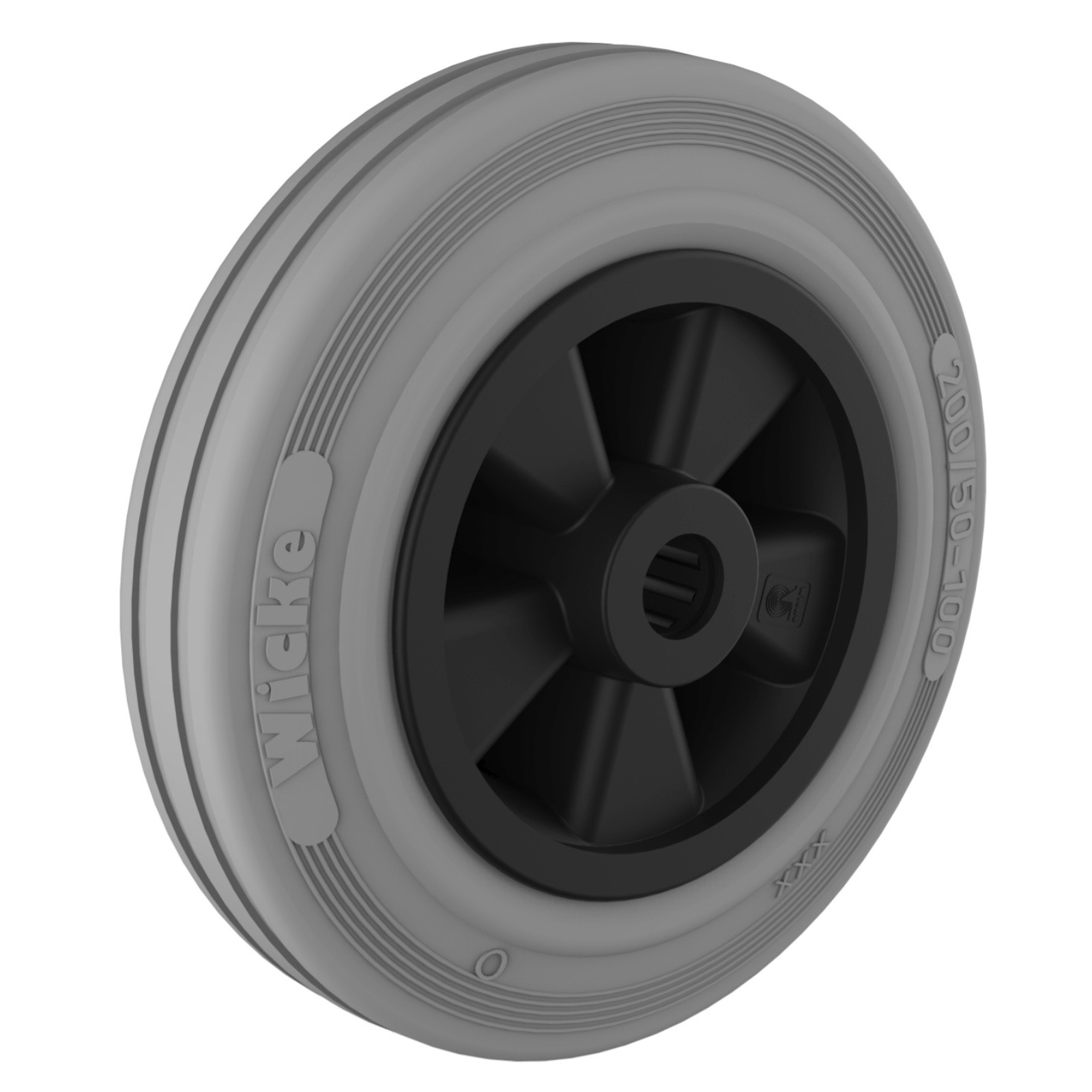 Roue caoutchouc gris diamètre 80 x 25 alésage 12 longueur de moyeu 40 ...