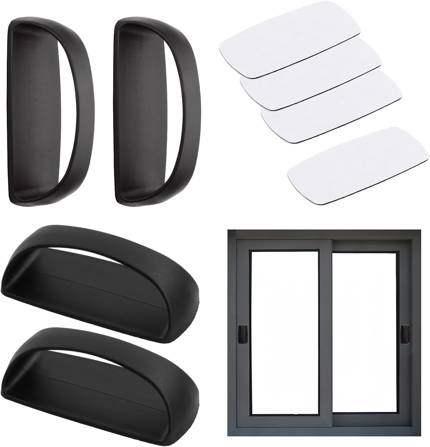 2 Paires Poignées Adhésives Tiroir,Porte de Balcon Adhésives,Collant ...