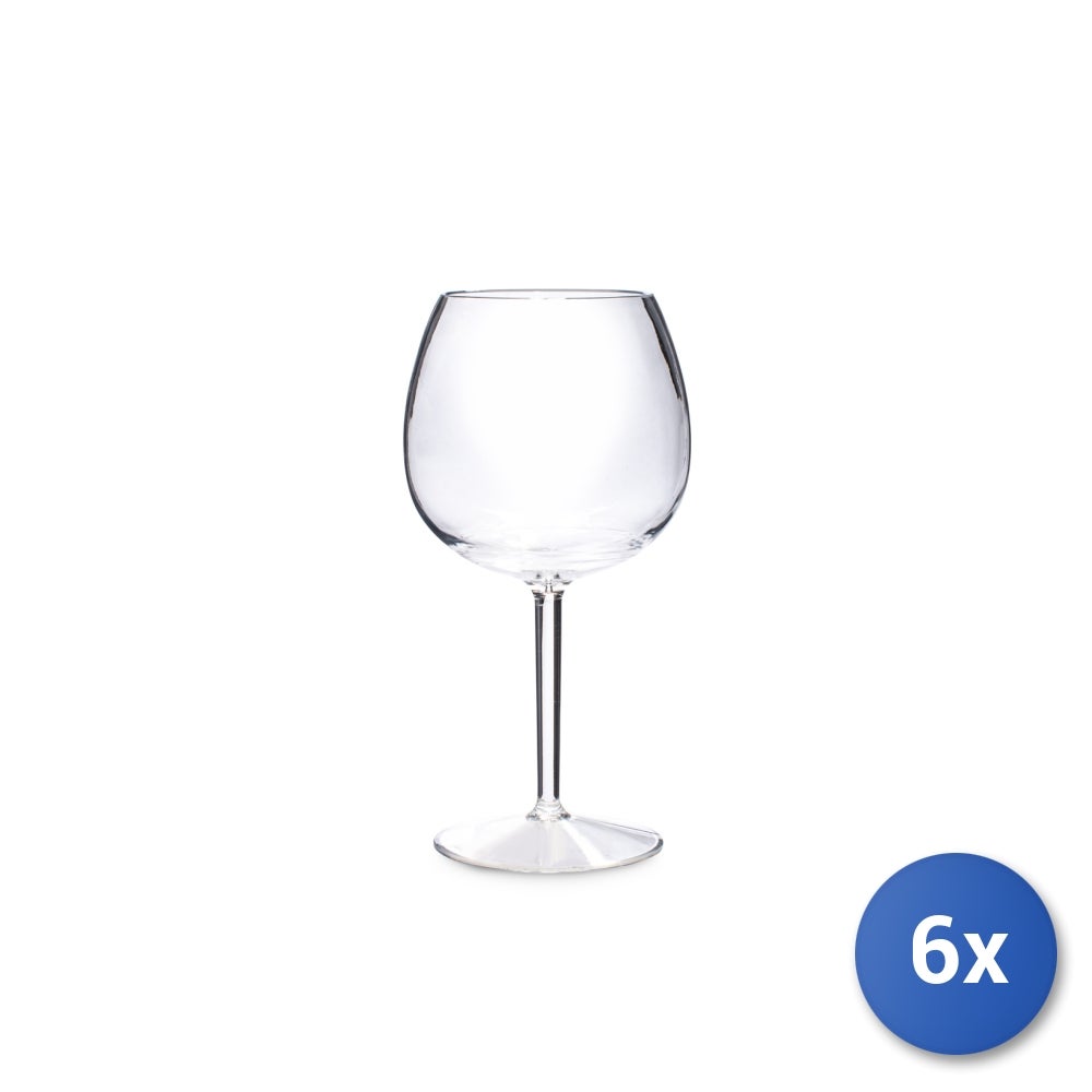 6x Copas Tritan Transparente, Globo, Tallo Largo, Copas Anchas, 60Cl ...