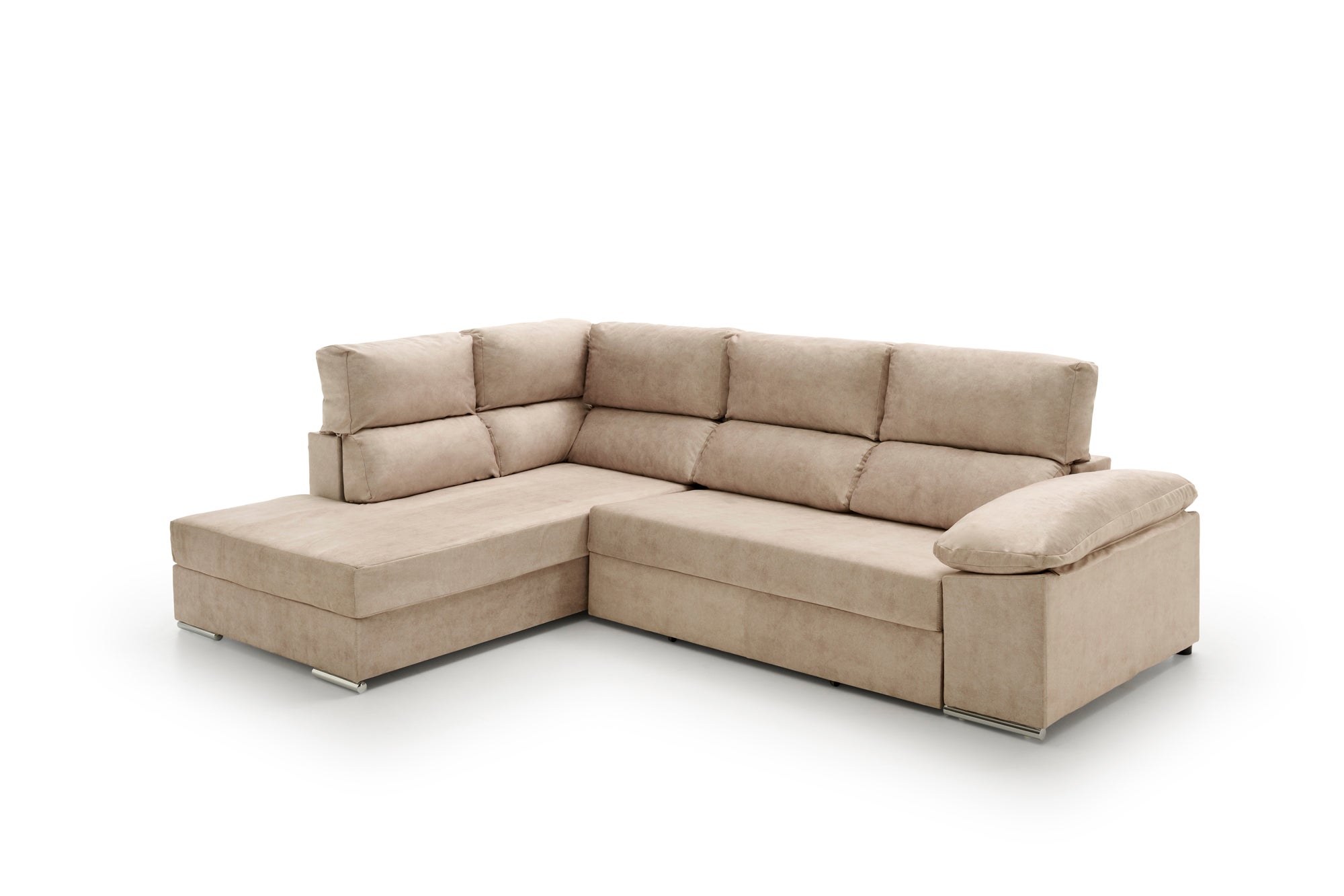 Sofa Cama Chaise Longue Fiorella Beige Izquierda | Leroy Merlin