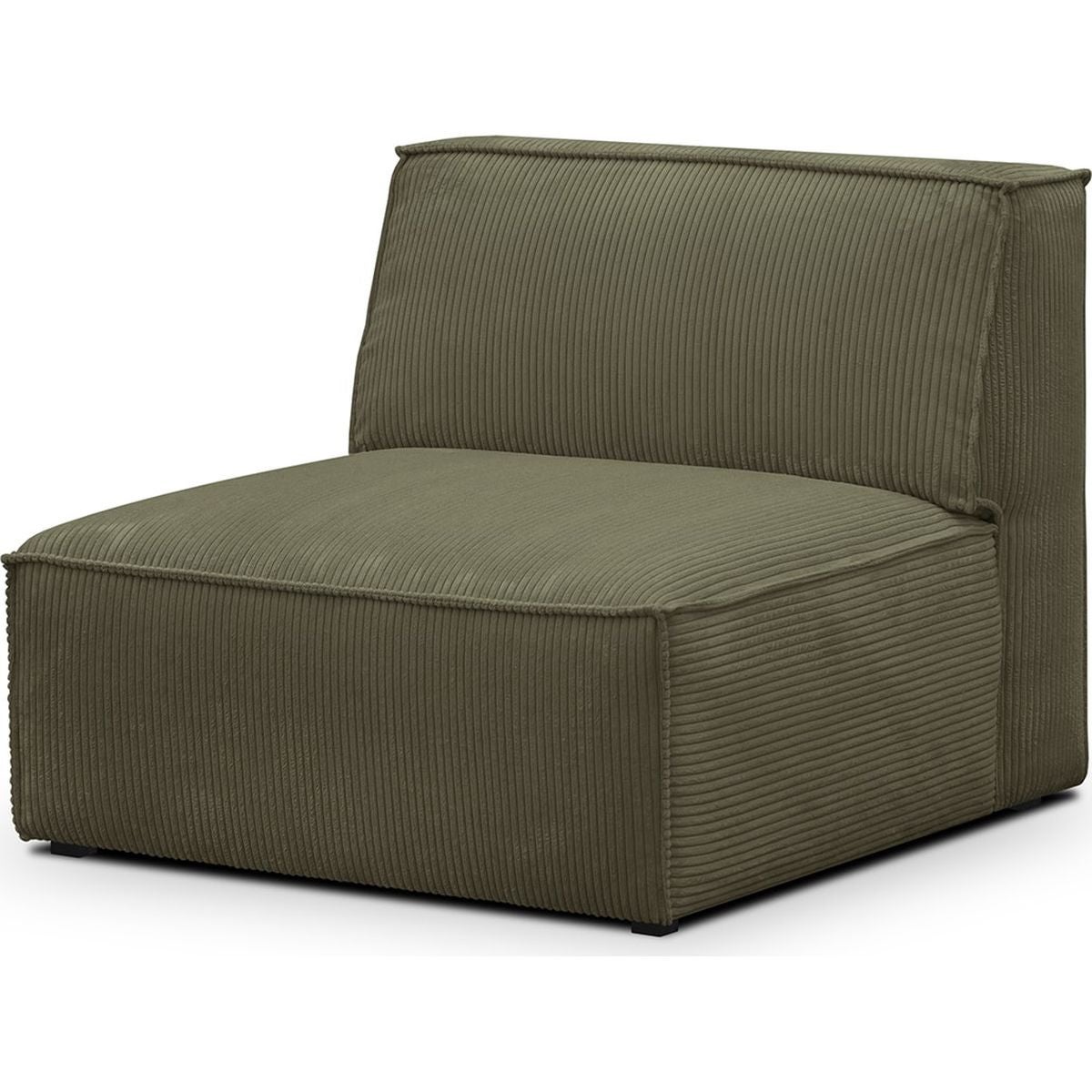 Chauffeuse sans accoudoirs modulable en velours côtelé vert kaki ...