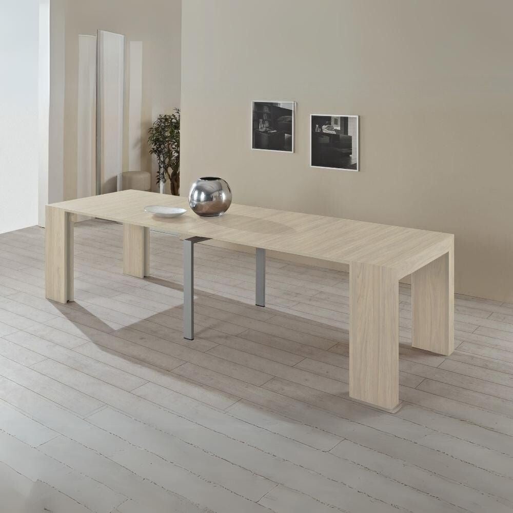 Table console extensible en finition orme pliante 90x50 - 300 cm ...