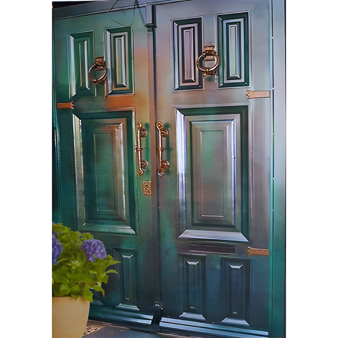 Porte d'entrée double, métallique, artisanale, pour l'extérieur, à deux ...
