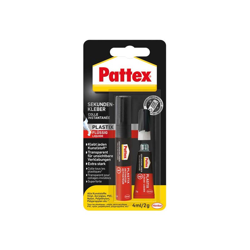 Pattex Colle liquide instantanée pour plastique 2 g/4ml (Par 12 ...