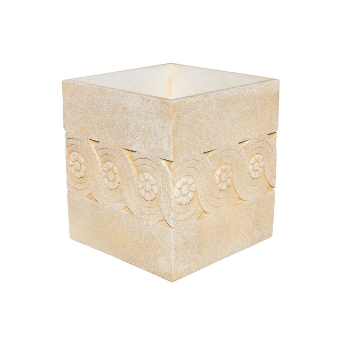 Jardinière de bordure 45x45x53cm. Béton Pierre allégé Ocre | Leroy Merlin