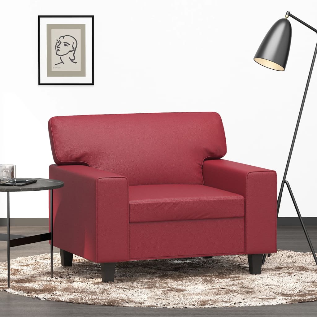 Fauteuil Rouge bordeaux 60 cm Similicuir | Leroy Merlin