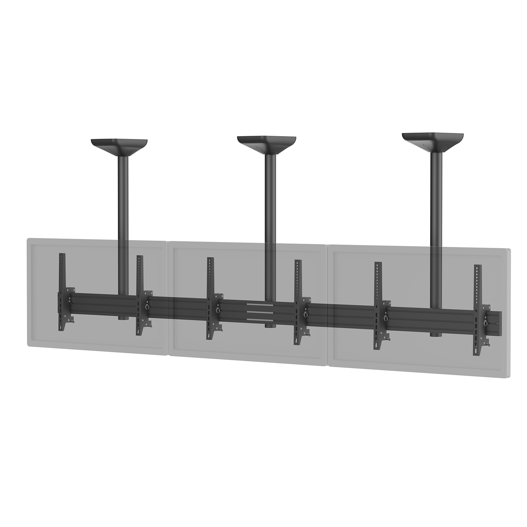 KIMEX - Support TV plafond menu board 3 écrans 45''-50'' Hauteur 100cm ...