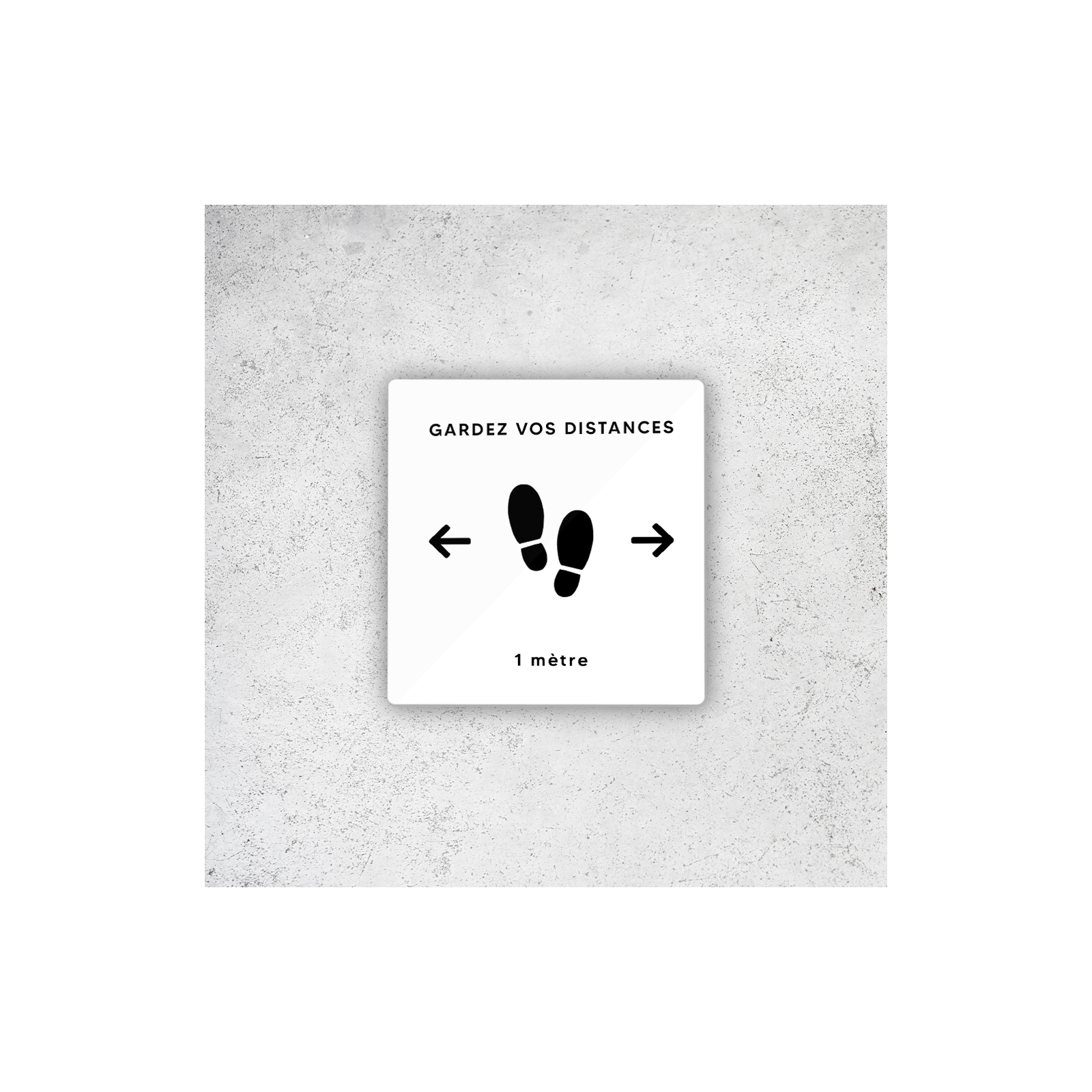 Pictogramme Gardez vos Distance - Panneau signalétique PMMA - Noir ...