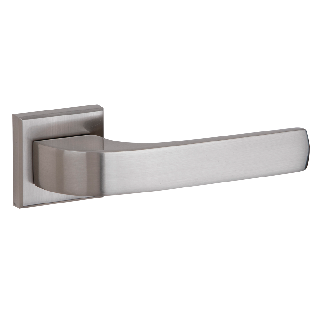Poignée de porte en zamak modèle 710 nickel satiné | Rosace carrée pour ...
