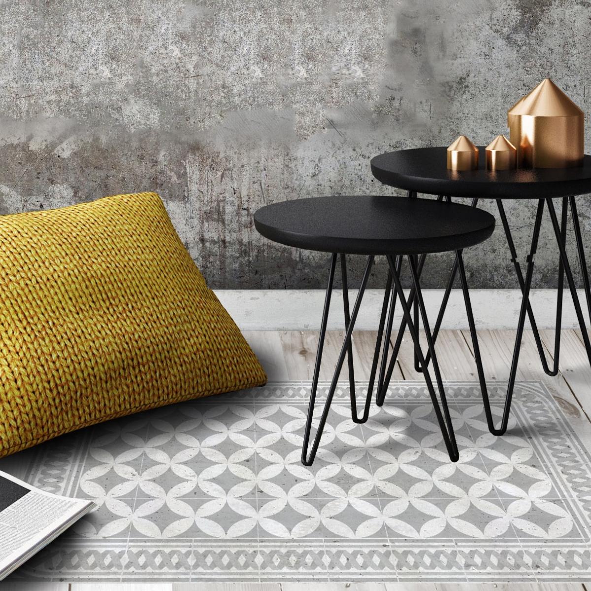 Tapis Vinyle Effet de Matière - Béton imprimé - Louison - 120x200cm ...